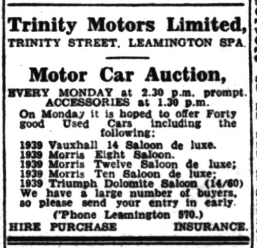 Trinity Motors – Leamington | Motoring History of Leamington Spa & Warwick